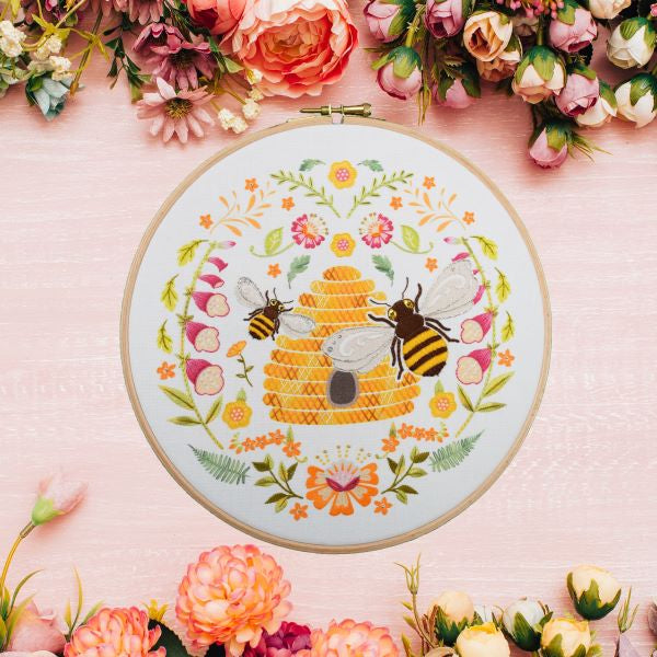 Folk Bees Embroidery Kit, Bothy Threads – Sew Inspiring UK