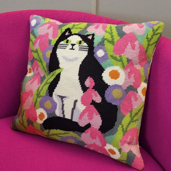 Black and White Cat Tapestry Kit, Heritage Crafts – Sew Inspiring UK