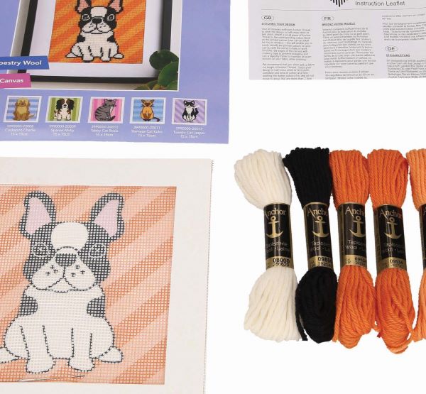 French Bulldog Tapestry Kit, Needlepoint Starter, Anchor 20007 – Sew ...