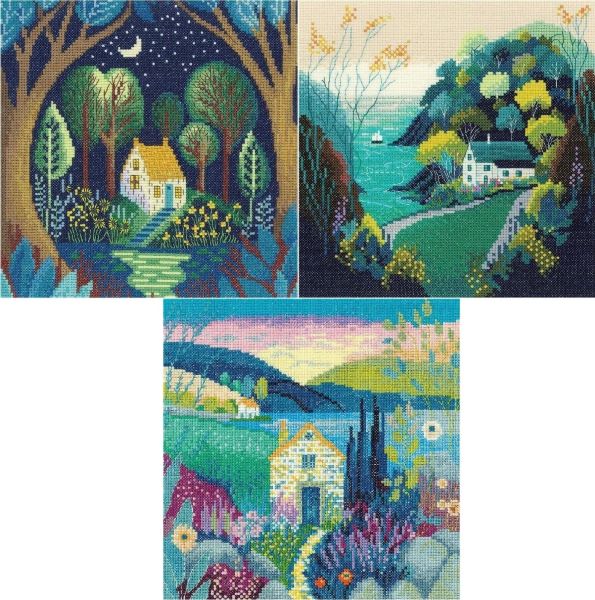 Mel's Stitches Counted Cross Stitch Kits - Heritage Crafts, SET of 3 ...