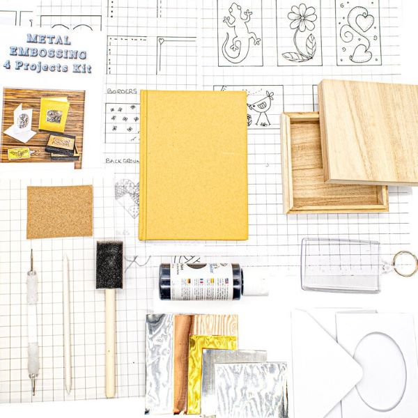 Metal Embossing Craft Kit, Set of 4 Projects - Mixed Metals – Sew ...