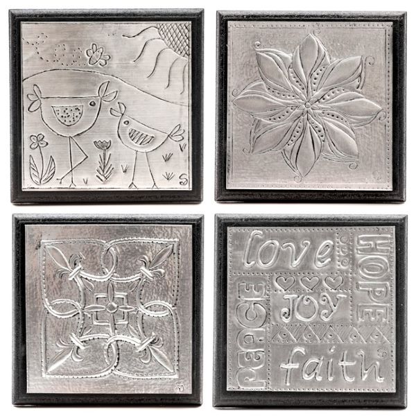 Metal Embossing Craft Kit Coaster Set of 4 - Pewter – Sew Inspiring UK