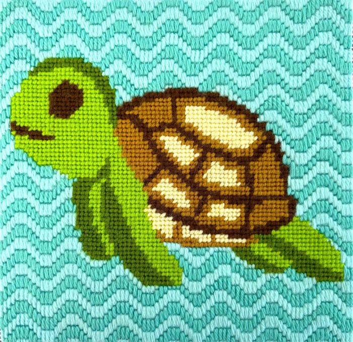 Turtle Tapestry Kit, Needlepoint Starter, Sew Needlecraft – Sew ...
