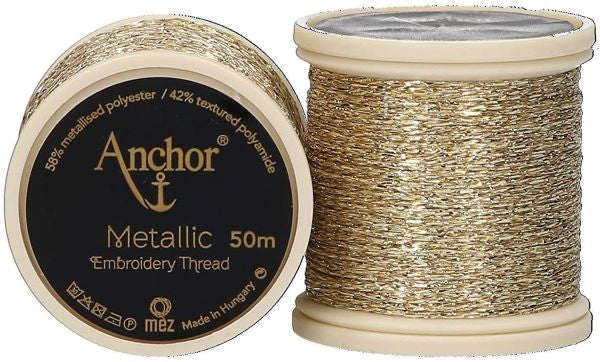 Anchor Metallic Embroidery Thread, Hand Embroidery SET of 3 - Gold/Sil ...